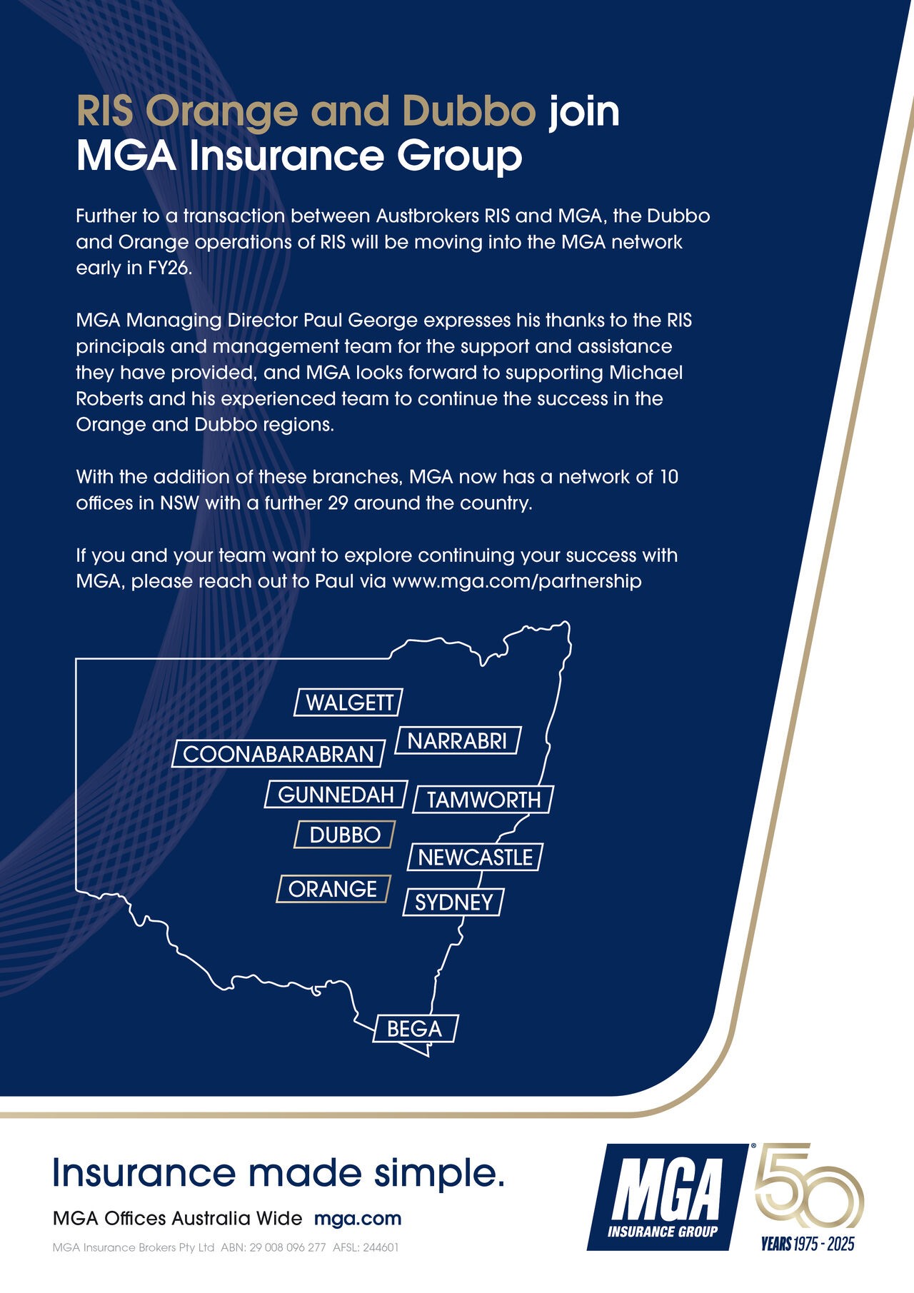 MGA Insurance Group - MGA Expands in New South Wales