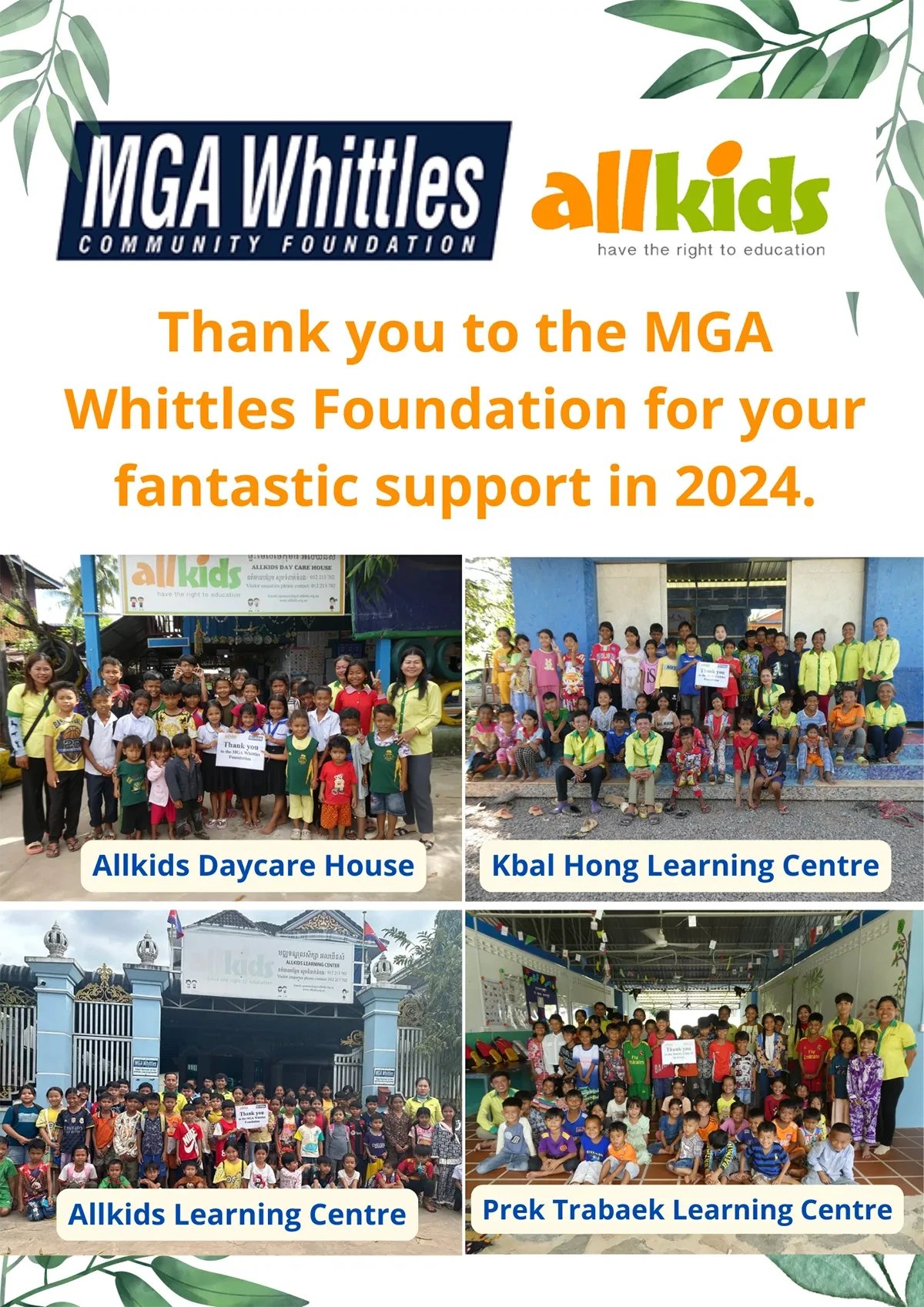 MGA Whittles Foundation: Proudly Supporting AllKids’ Right to Education ...